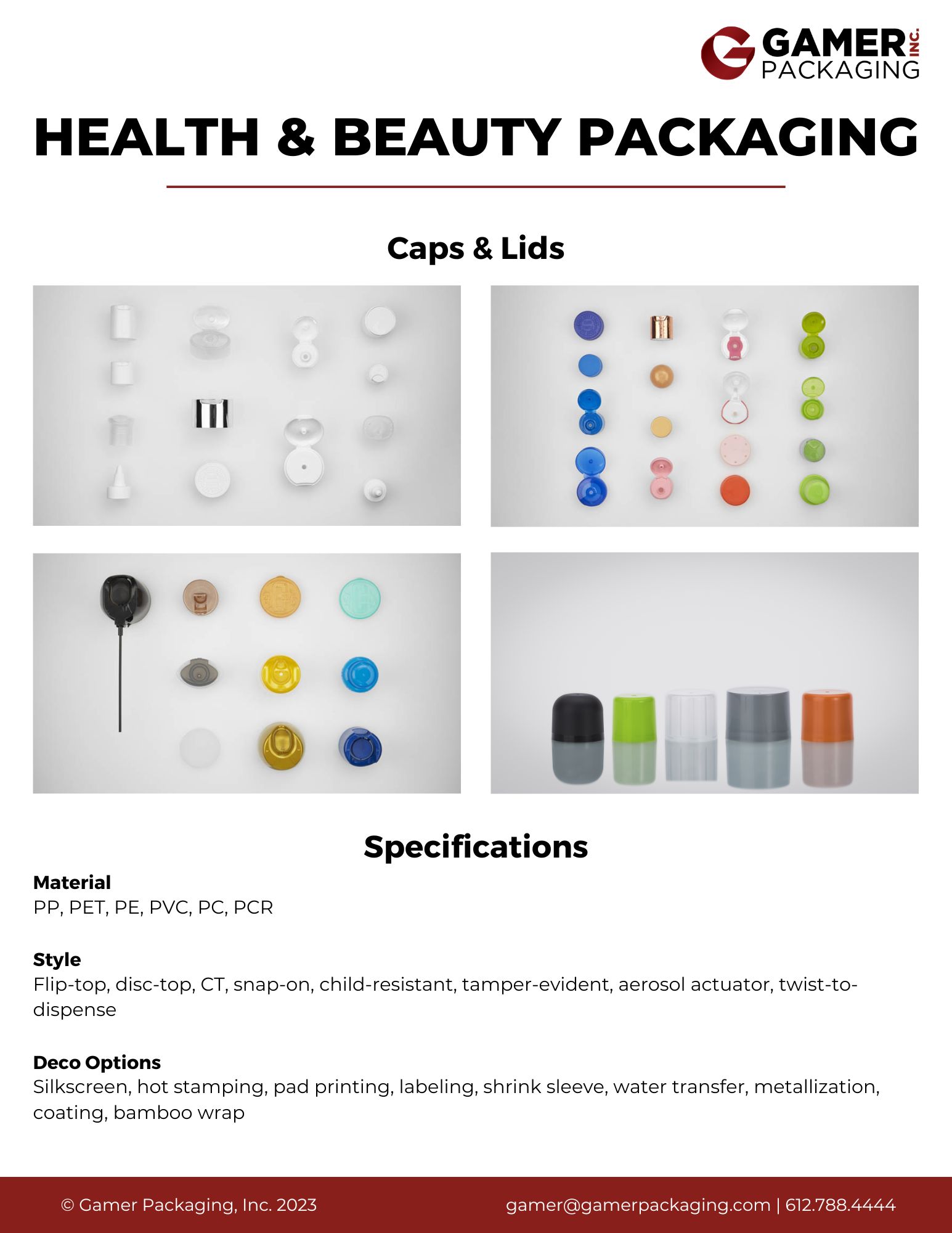 Health and Beauty Packaging Catalog Closures - Gamer Packaging