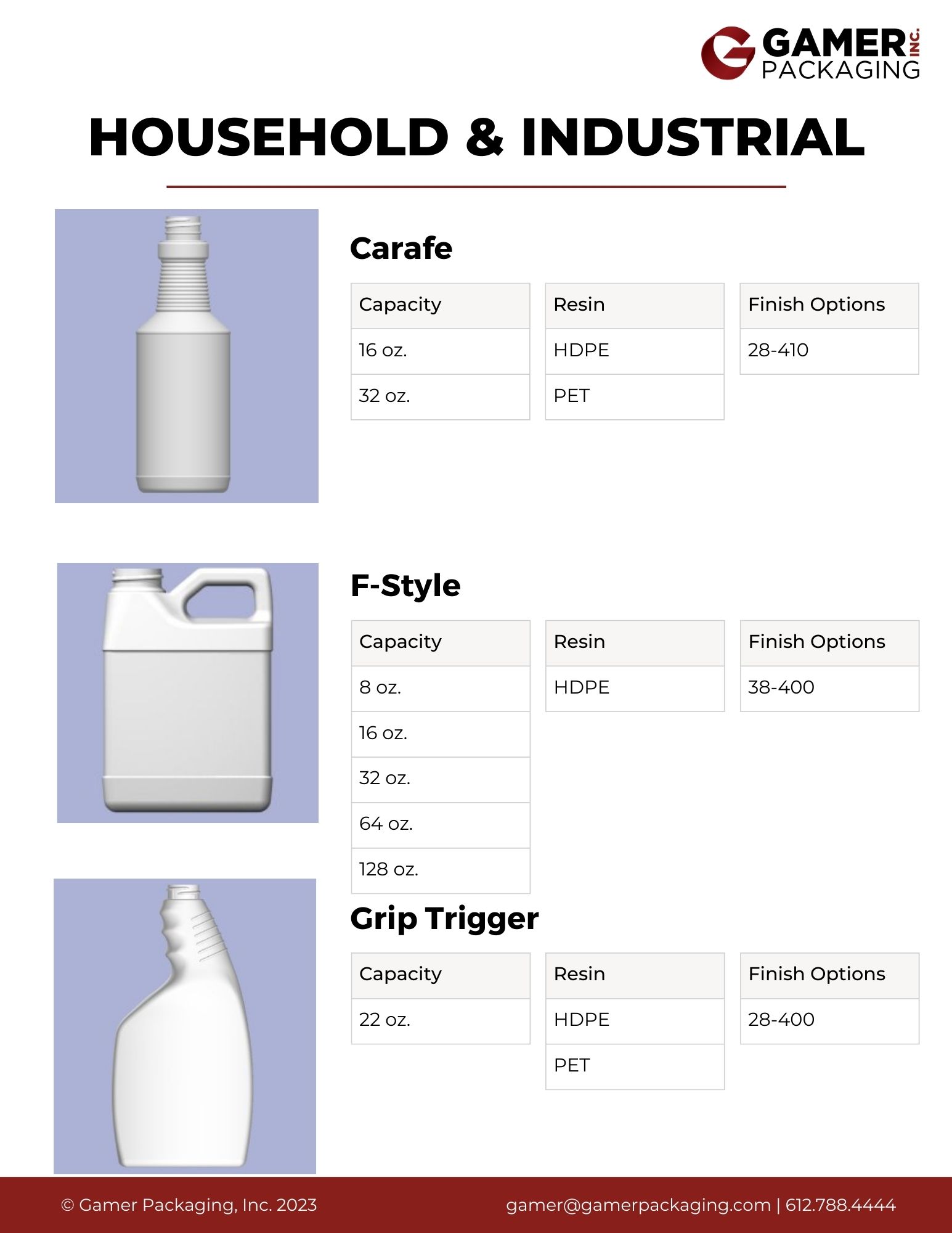 Household and Industrial Packaging Catalog Solutions - Gamer Packaging