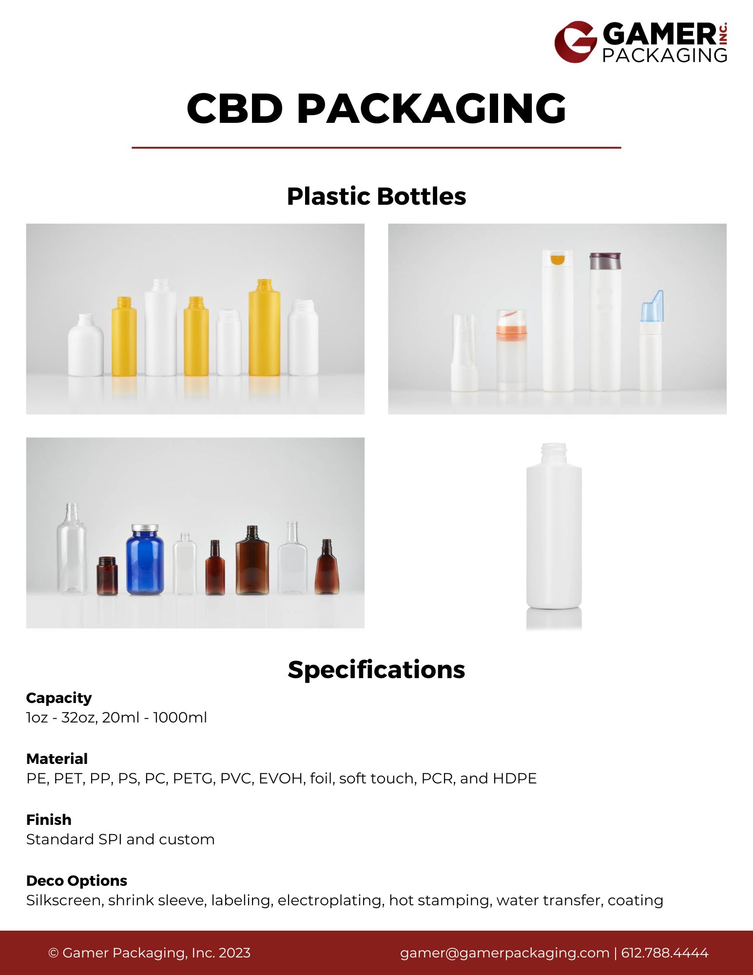 CBD Packaging Catalog Plastic Bottles - Gamer Packaging