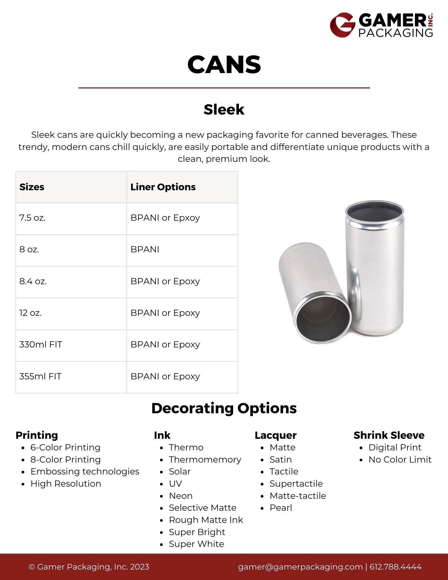 Beverage Packaging Catalog Cans and Can Ends - Gamer Packaging