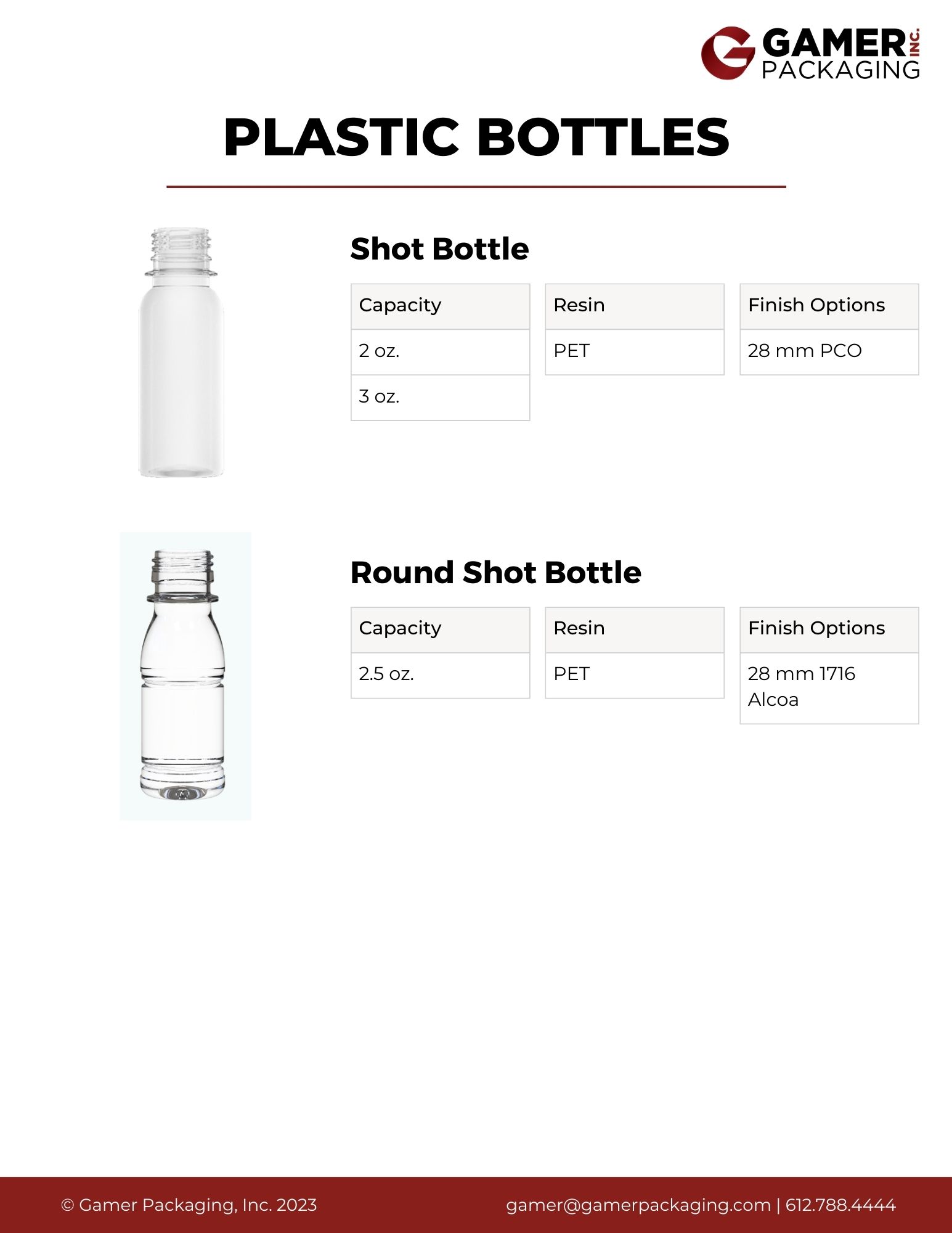 Beverage Packaging Catalog Plastic Bottles - Gamer Packaging