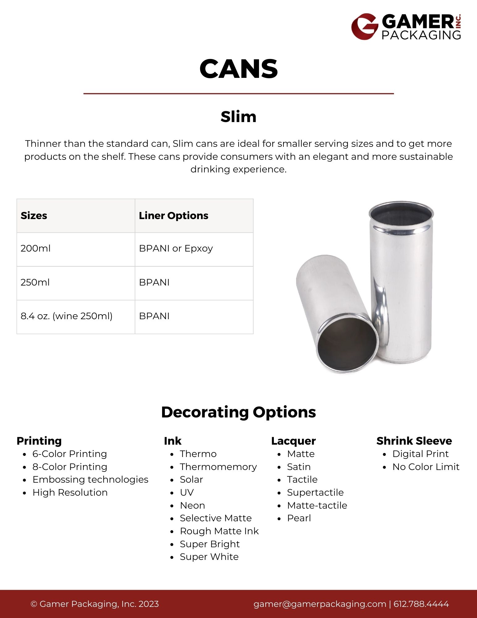 Beverage Packaging Catalog Cans and Can Ends - Gamer Packaging