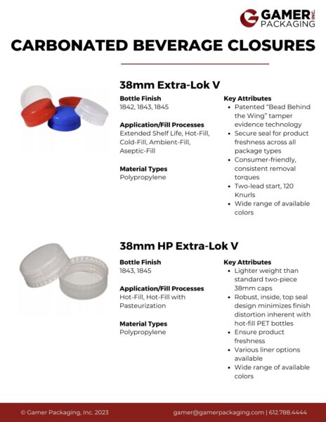 Beverage Packaging Catalog Carbonated Beverage Closures - Gamer Packaging